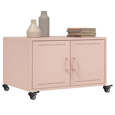 Berkfield Coffee Table Pink 68x50x43.5 cm Steel