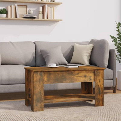 Berkfield Coffee Table Smoked Oak 101x49x52 cm Engineered Wood