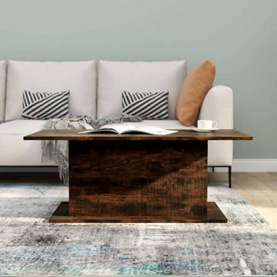 Berkfield Coffee Table Smoked Oak 102x55.5x40 cm Engineered Wood