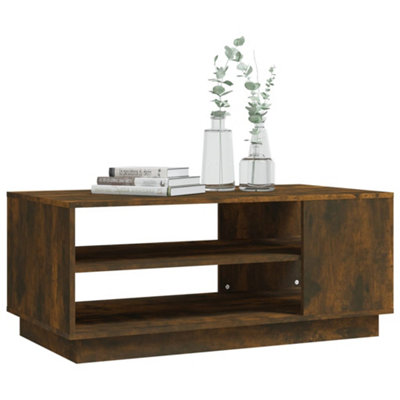Berkfield Coffee Table Smoked Oak 102x55x43 cm Engineered Wood
