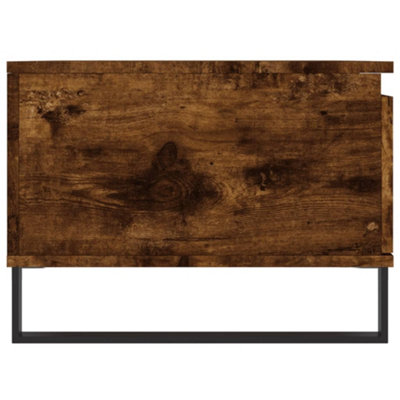 Berkfield Coffee Table Smoked Oak 90x50x36.5 cm Engineered Wood