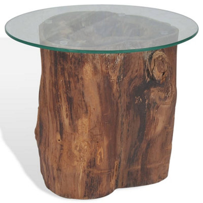 Berkfield Coffee Table Teak Glass 50x40 cm