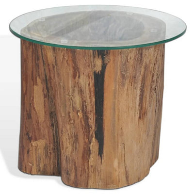 Berkfield Coffee Table Teak Glass 50x40 cm
