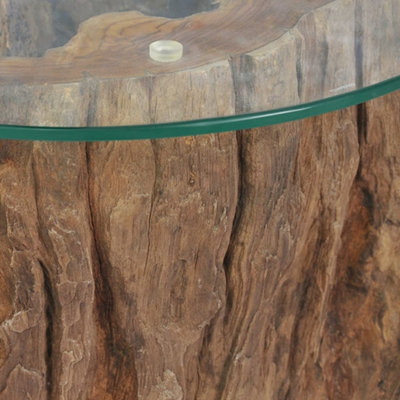 Berkfield Coffee Table Teak Glass 50x40 cm