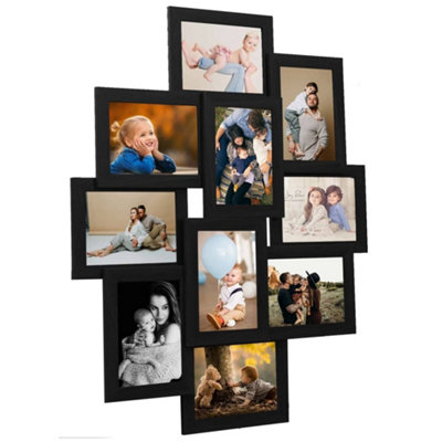 Berkfield Collage Photo Frame for 10x(10x15 cm) Picture Black MDF