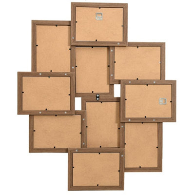 Berkfield Collage Photo Frame for 10x(10x15 cm) Picture Light Brown MDF