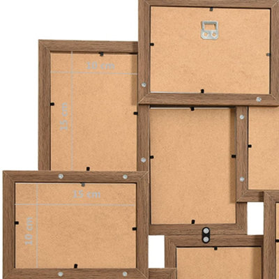 Berkfield Collage Photo Frame for 10x(10x15 cm) Picture Light Brown MDF