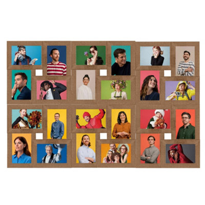 Berkfield Collage Photo Frame for 24x(10x15 cm) Picture Light Brown MDF