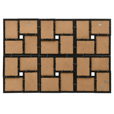 Berkfield Collage Photo Frame for 24x(13x18 cm) Picture Black MDF