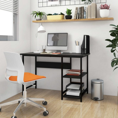 Berkfield Computer Desk Black 105x55x72 cm MDF and Metal | DIY at B&Q