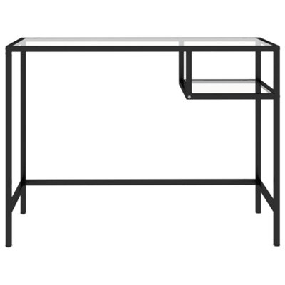 Berkfield Computer Desk Transparent 100x36x74 cm Glass