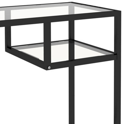 Berkfield Computer Desk Transparent 100x36x74 cm Glass