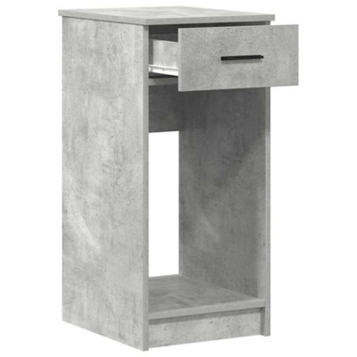 Berkfield Computer Tower Stand with Drawer Concrete Grey 35x45x77 cm