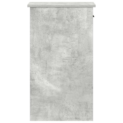 Berkfield Computer Tower Stand with Drawer Concrete Grey 35x45x77 cm