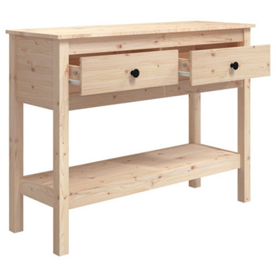 Berkfield Console Table 100x35x75 cm Solid Wood Pine