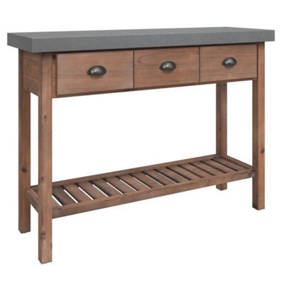 Berkfield Console Table 110x35x80 cm Solid Wood Fir | DIY at B&Q