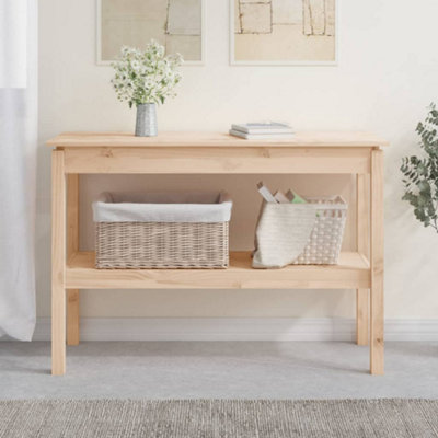 Berkfield Console Table 110x40x75 cm Solid Wood Pine