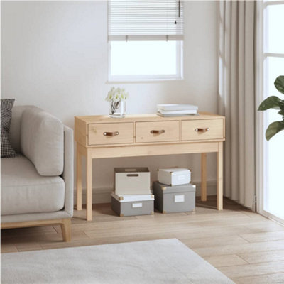 Berkfield Console Table 114x40x75 cm Solid Wood Pine | DIY at B&Q