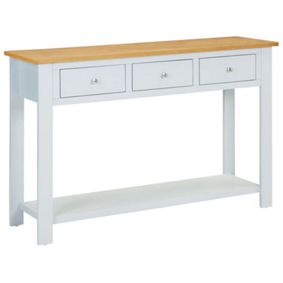 Berkfield Console Table 118x35x77 cm Solid Oak Wood | DIY at B&Q