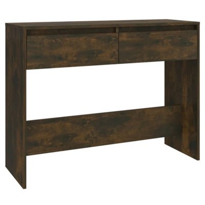 Berkfield Console Table Smoked Oak 100x35x76.5 cm Engineered Wood | DIY ...