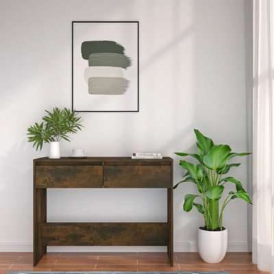Berkfield Console Table Smoked Oak 100x35x76.5 cm Engineered Wood