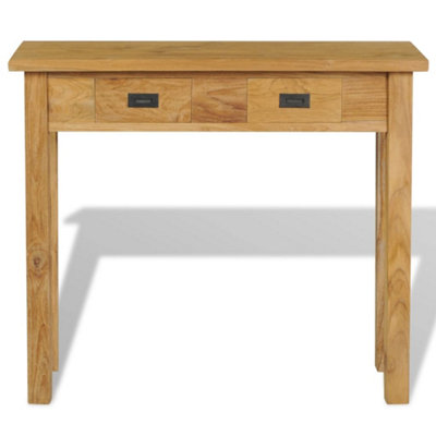 Berkfield Console Table Solid Teak 90x30x80 cm | DIY at B&Q