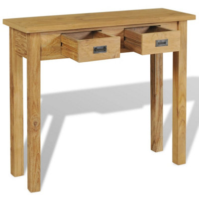 Berkfield Console Table Solid Teak 90x30x80 cm | DIY at B&Q