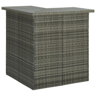 Berkfield Corner Bar Table Grey 100x50x105 cm Poly Rattan
