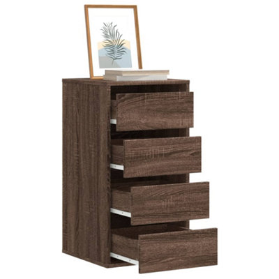 Berkfield Corner Chest of Drawers Brown Oak 40x41x76 cm Engineered Wood