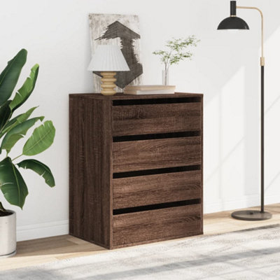 Berkfield Corner Chest of Drawers Brown Oak 60x41x76 cm Engineered Wood