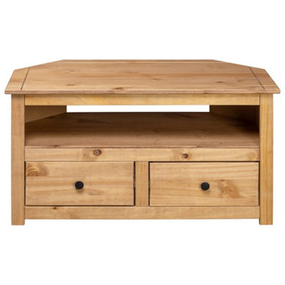 Berkfield Corner TV Cabinet 93x49x49 cm Solid Pine Panama Range