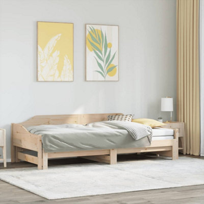 Berkfield Daybed with Trundle without Mattress 90x200 cm Solid Wood