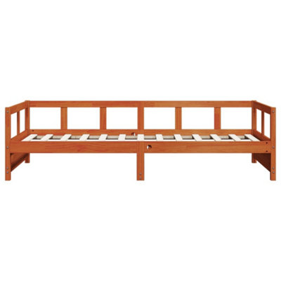 Berkfield Daybed without Mattress Wax Brown 90x190 cm Single Solid Wood ...