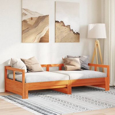 Berkfield Daybed without Mattress Wax Brown 90x200 cm Solid Wood Pine