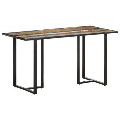Berkfield Dining Table 140 cm Solid Reclaimed Wood