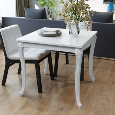 Berkfield Dining Table 80x80x76 cm High Gloss White
