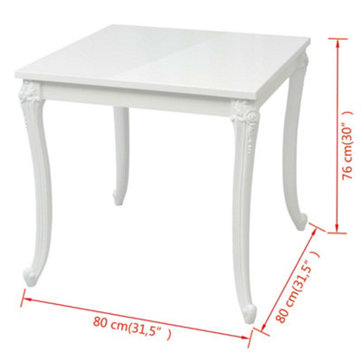Berkfield Dining Table 80x80x76 cm High Gloss White