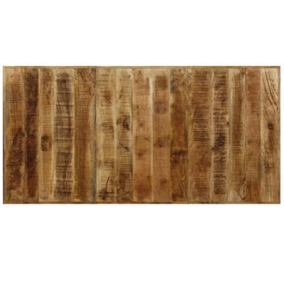 Berkfield Dining Table Solid Mango Wood and Steel Cross 180 cm