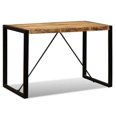 Berkfield Dining Table Solid Rough Mango Wood 120 cm