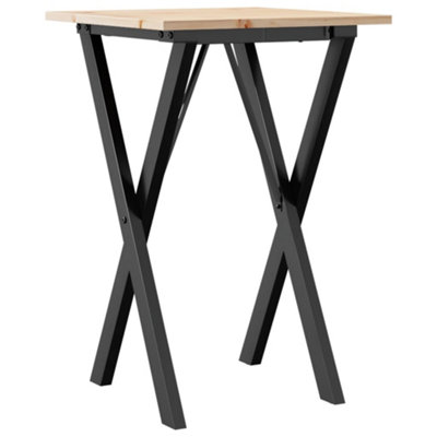Berkfield Dining Table X-Frame 50x50x75 cm Solid Wood Pine and Steel