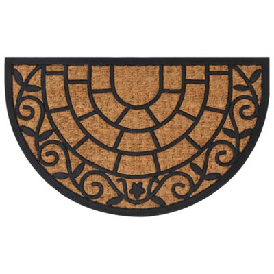 Berkfield Door Mat Half Round 45x75 cm Rubber and Coir