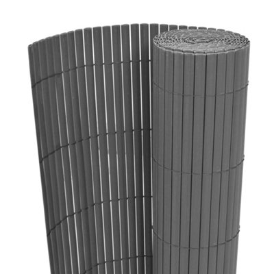 Berkfield Double-Sided Garden Fence PVC 90x300 cm Grey | DIY at B&Q