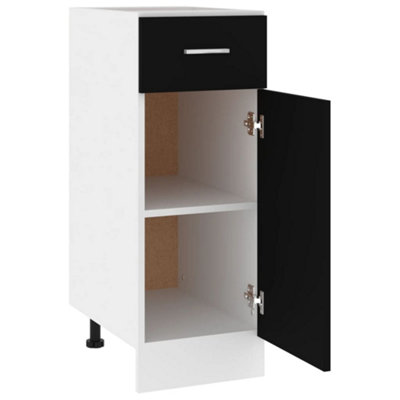 BERKFIELD DRAWER BOTTOM CABINET BLACK 30X46X81.5 CM ENGINEERED WOOD