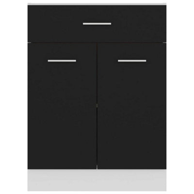 Berkfield Drawer Bottom Cabinet Black 60x46x81.5 cm Engineered Wood