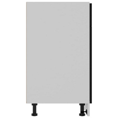 Berkfield Drawer Bottom Cabinet Black 80x46x81.5 cm Engineered Wood