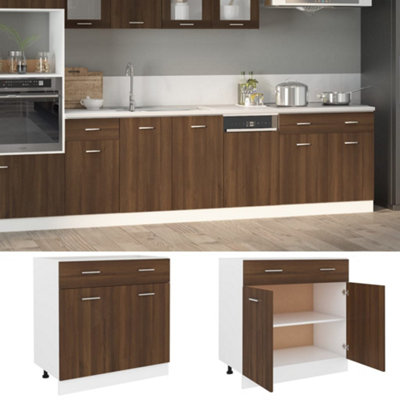 Berkfield Drawer Bottom Cabinet Brown Oak 80x46x81.5 cm Engineered Wood