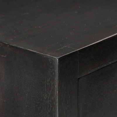 Berkfield Drawer Cabinet Black and Gold 45x30x105 cm Solid Mango Wood