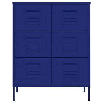 Berkfield Drawer Cabinet Navy Blue 80x35x101.5 cm Steel