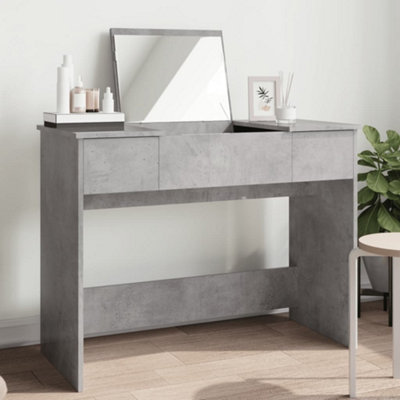 Berkfield Dressing Table with Mirror Concrete Grey 100x45x76 cm