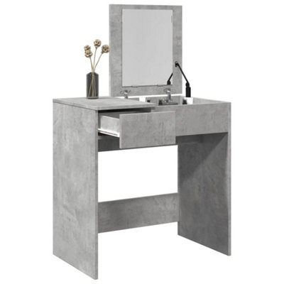 Berkfield Dressing Table with Mirror Concrete Grey 73x46.5x120 cm